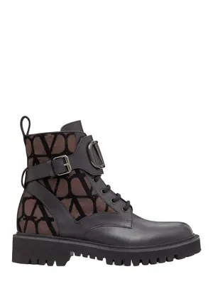 Valentino Garavani 35mm Vlogo Signature Combat Boots - Black