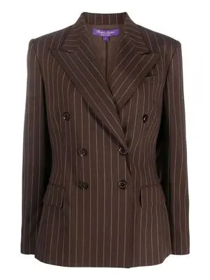 Ralph Lauren Safford Striped Wool Blazer - Brown