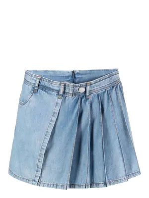 Moschino Pleated Denim Shorts - Blue