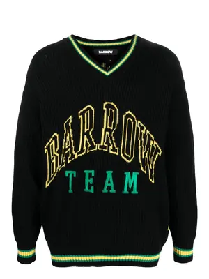 BARROW Intarsia-logo Knitted Jumper - Black
