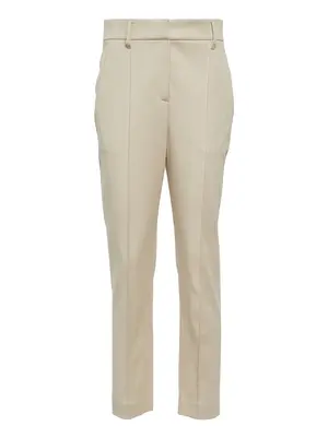Brunello Cucinelli Cotton-blend Slim Pants - Beige