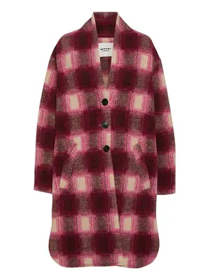 MARANT ETOILE Gabriel Checked Wool-blend Coat - Multicoloured