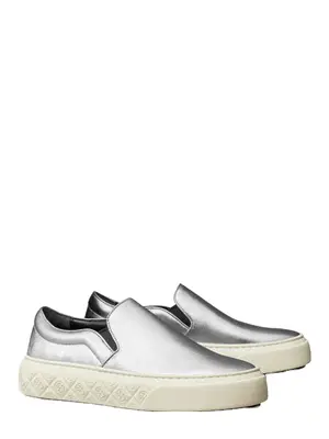 Tory Burch Ladybug Slip-on Platform Sneaker Silver
