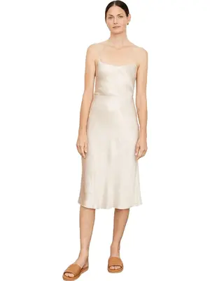 Vince Satin Slip Skirt - White