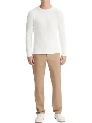 Vince Pima Cotton-blend Thermal Long-sleeve Pullover - White
