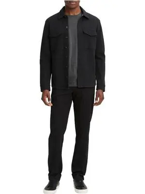 Vince Double-knit Cotton-blend Piqué Shirt Jacket - Black