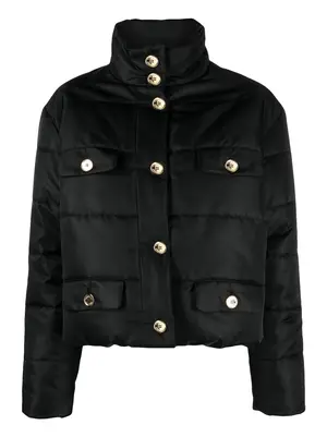 Moschino Button-up Puffer Jacket - Black