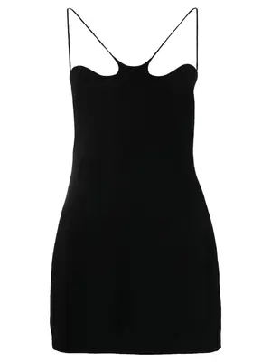 MONOT Curvy-neckline Mini Dress - Black