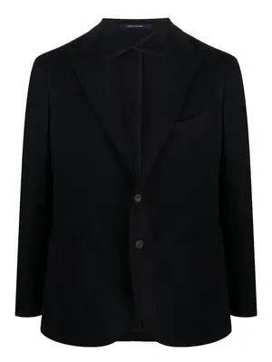 Tagliatore Single-breasted Virgin Wool-blend Blazer - Blue