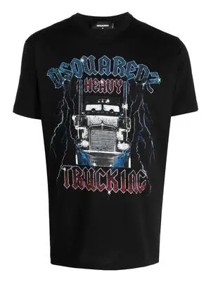 Dsquared2 Graphic-print Cotton T-shirt - Black