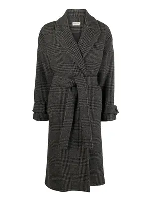 P.a.r.o.s.h Plaid Virgin Wool Trench Coat - Grey