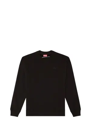DIESEL Cotton Fleece Pullover Sweatshirt - Black