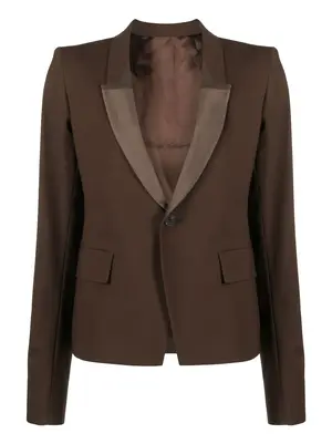 Rick Owens Shawl-lapel Single-breasted Blazer - Brown