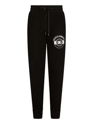Dolce & Gabbana Logo-print Cotton Track Pants - Black