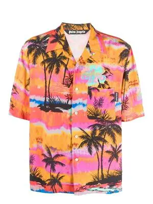 Palm Angels Palm Tree-print Shirt - Pink