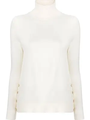 Michael Kors Decorative-button Merino Jumper - White