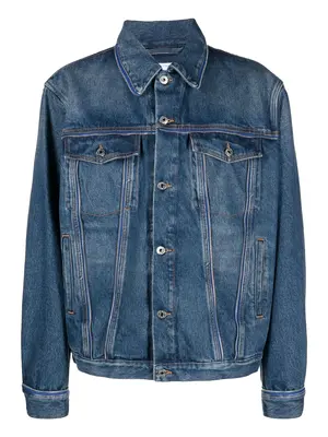 Off-White Zip-embellished Denim Jacket - Blue