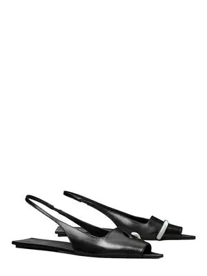 Tory Burch Pierced Slingback Perfect Black/perfect Black/silver