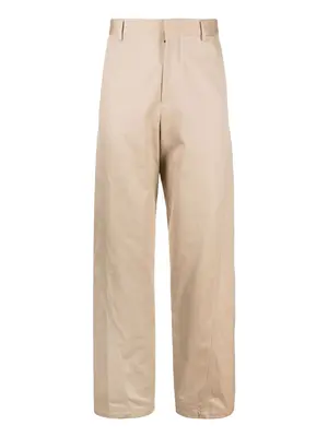 LANVIN Twisted Cotton Chino Trousers - Neutrals