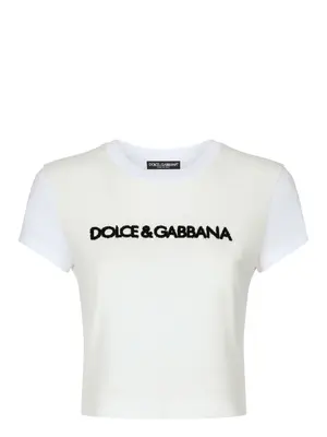 Dolce & Gabbana Logo-embroidered T-shirt - White