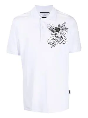 PHILIPP PLEIN Snake Cotton Polo Shirt