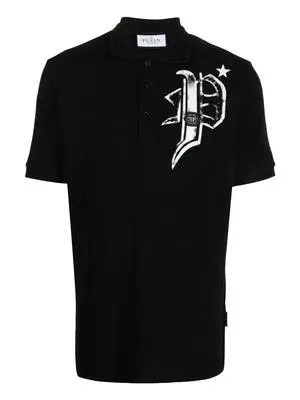 PHILIPP PLEIN Skull & Bones Jersey Polo Shirt