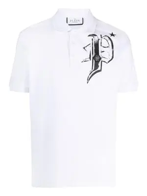 Philipp Plein Logo-print Cotton Polo Shirt - White