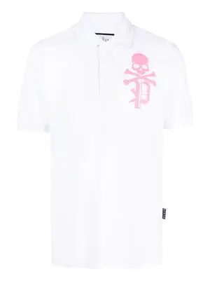 Philipp Plein Skull & Bones Polo Shirt - White