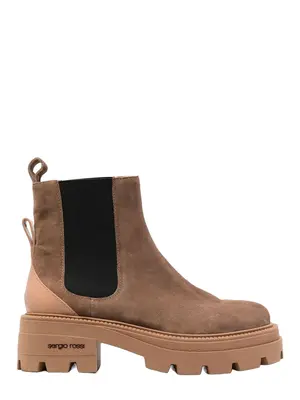 SERGIO ROSSI Sr Milla Square-toe Suede Boots - Brown
