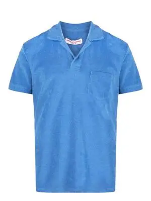 Orlebar Brown Short-sleeved Terry-cloth Polo Shirt - Blue