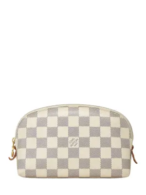 LOUIS VUITTON Damier Azur Pochette Cosmetique Bag - White