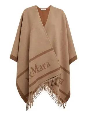 Max Mara Wool Jacquard Hilde Cape - Beige