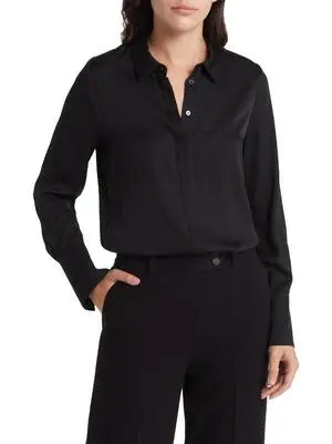 Kobi Halperin Larissa Stretch Silk Blouse - Black