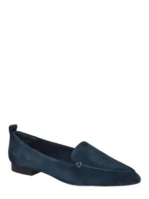 BELLA VITA Alessi Pointed Toe Loafer - Navy Suede Leather