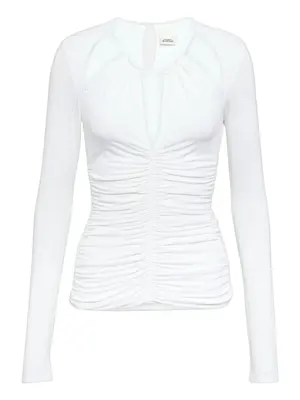 Isabel Marant Levona Cutout Jersey Top - White