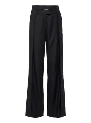 AYA MUSE Tio Low-rise Wide-leg Pants - Black