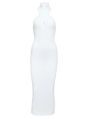 Alaïa Halterneck Bodycon Midi Dress - White