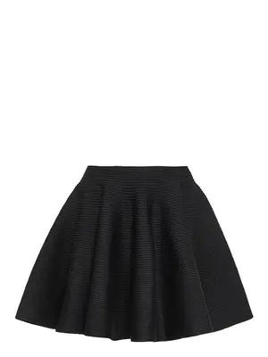 Alaïa Ribbed-knit Wool-blend Miniskirt - Black