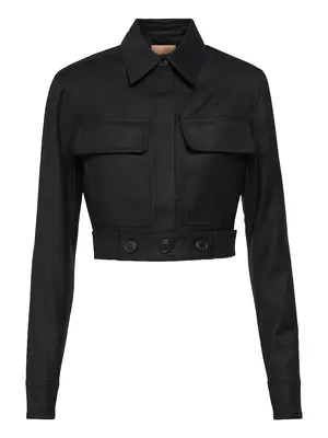 AYA MUSE Myca Cropped Wool Jacket - Black