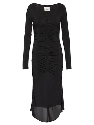 Isabel Marant Laly Ruched Midi Dress - Black