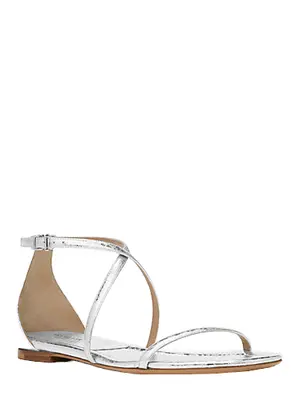 Michael Kors Polly Leather Sandal - Silver