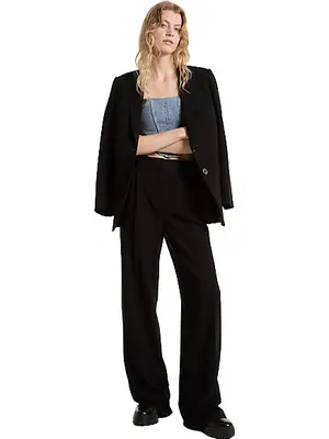 Michael Kors Crepe Wide-leg Pants - Black