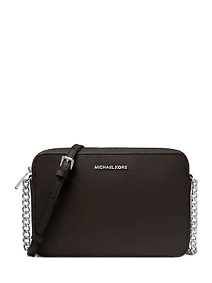 Michael Kors Jet Set Large Saffiano Leather Crossbody Bag - Black