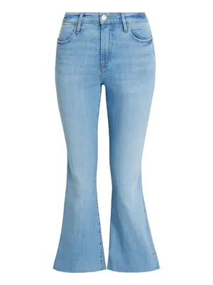 FRAME Le Crop Flare High-rise Jeans - Light Denim