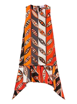 Emilio Pucci Graphic-print Sleeveless Blouse - Red