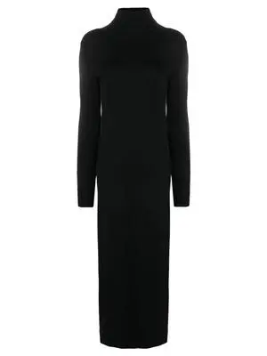 THOM KROM Roll-neck Jersey Maxi Dress - Black
