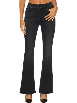 MOTHER MOTHER The Weekend Jeans In Black Wash Flare Denim Deep End