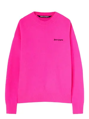 Palm Angels Logo-embroidered Jumper - Pink
