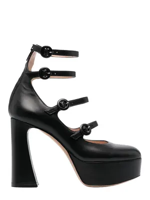 GIANVITO ROSSI 130mm Leather Platform Pumps - Black