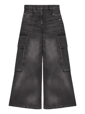 Palm Angels Low-rise Wide-leg Jeans - Black